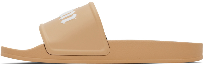 Palm Angels Brown Pool Slides Palm Angels