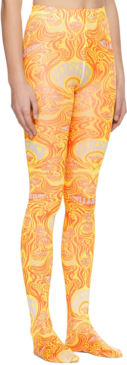 Versace Multicolor Medusa Music Tights Versace