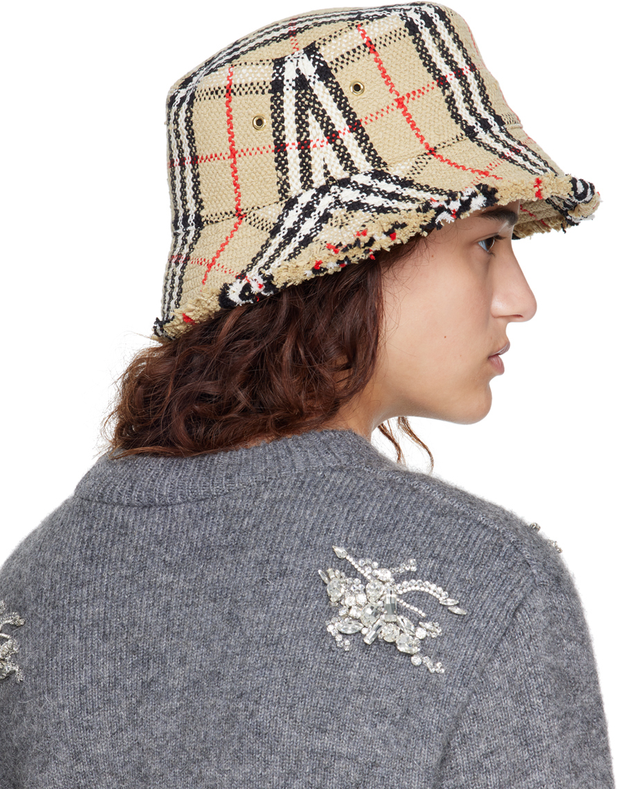 Burberry Beige Check Bucket Hat Burberry