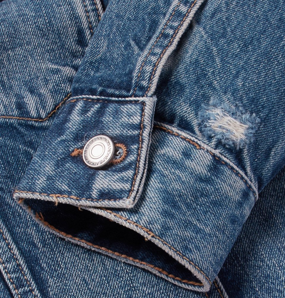 Sandro - Slim-Fit Distressed Denim Jacket - Men - Blue Sandro