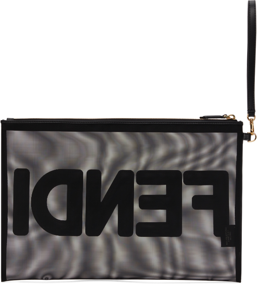 Fendi Black Large Flat Pouch Fendi