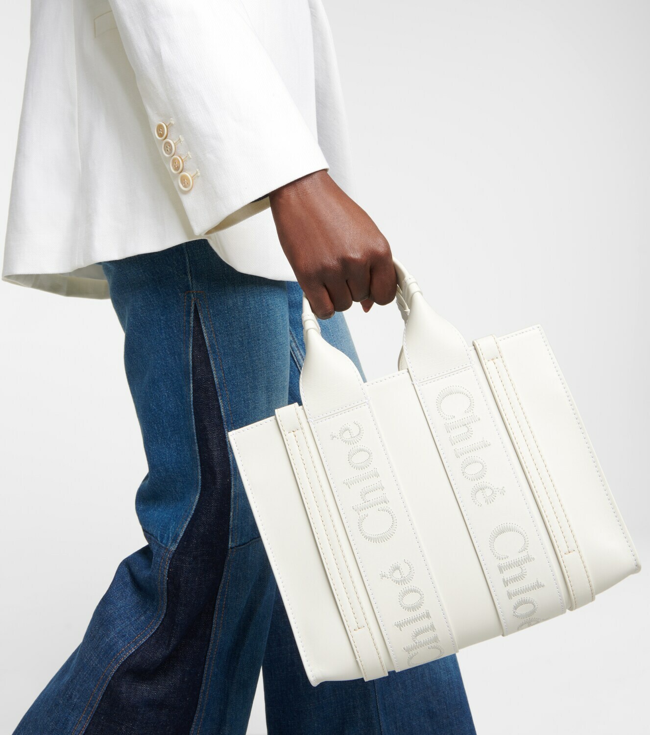 Chloe - Woody Small leather tote bag Chloe