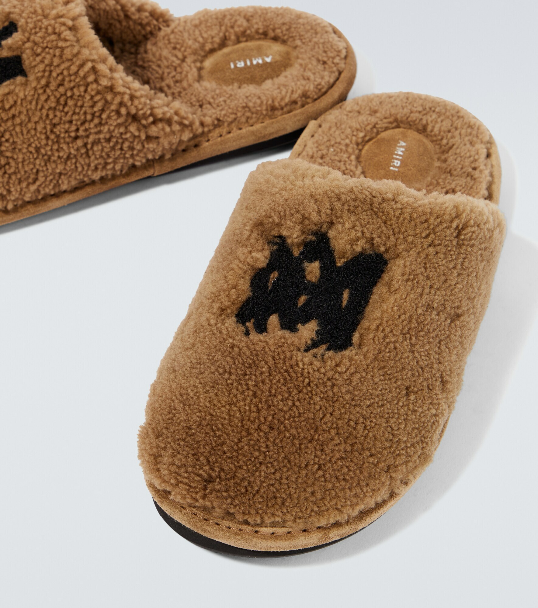Amiri - Logo shearling slippers Amiri