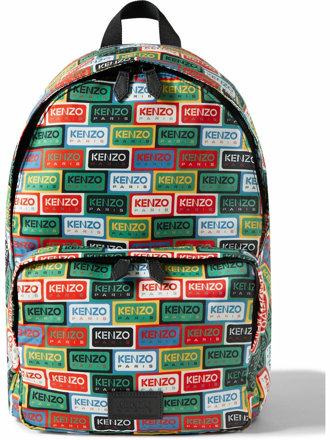 KENZO - Leather-Trimmed Logo-Print Tech-Twill Backpack Kenzo