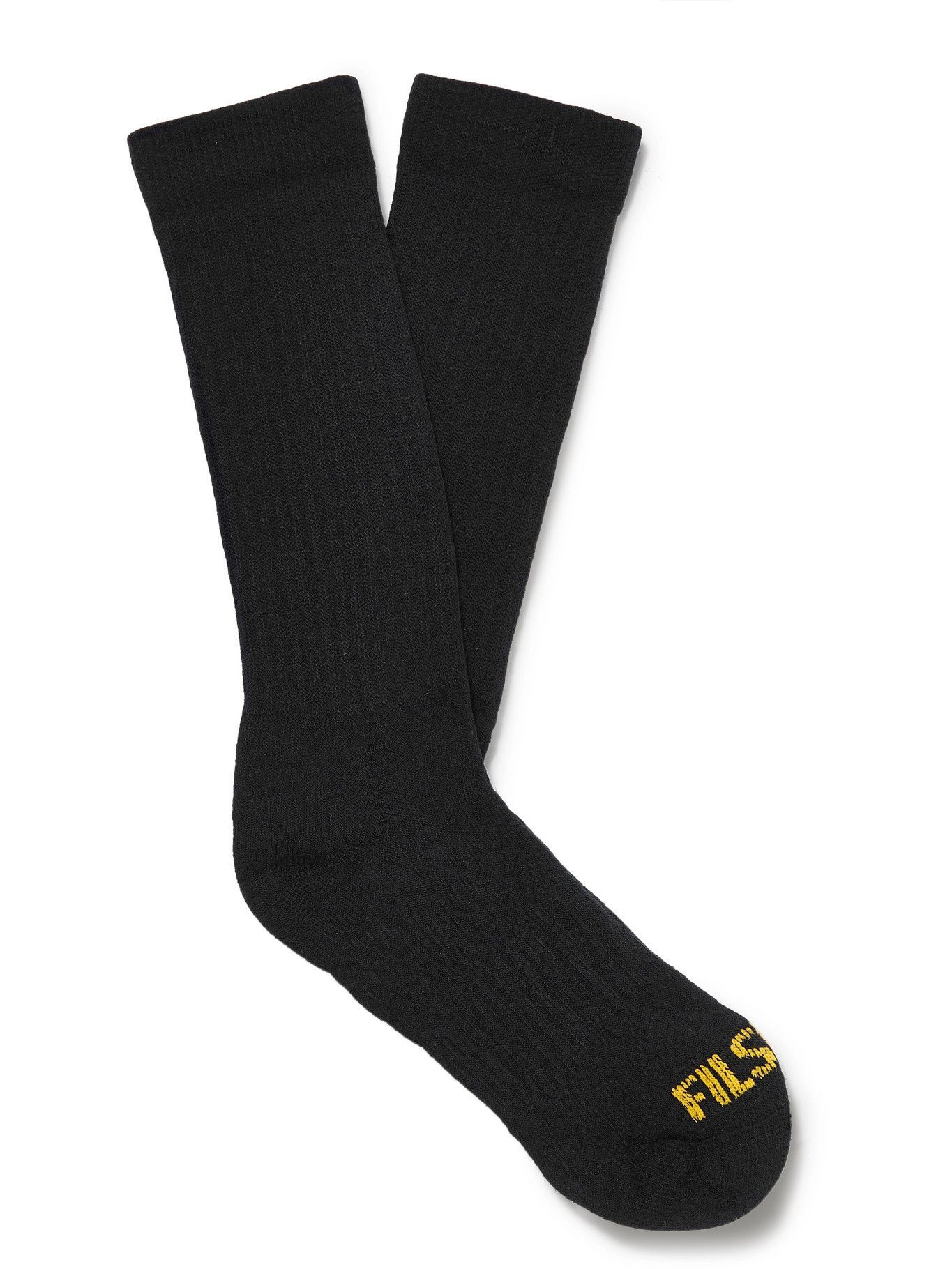 Filson - Logo-Intarsia Merino Wool-Blend Socks - Black Filson