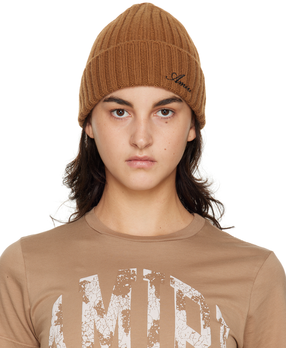 AMIRI Tan Script Beanie Amiri