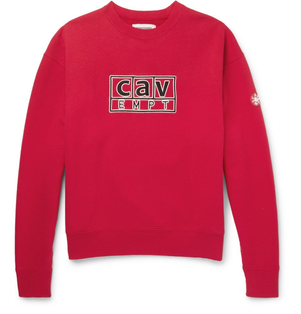 Cav Empt - Logo-Detailed Loopback Cotton-Jersey Sweatshirt - Men - Red ...