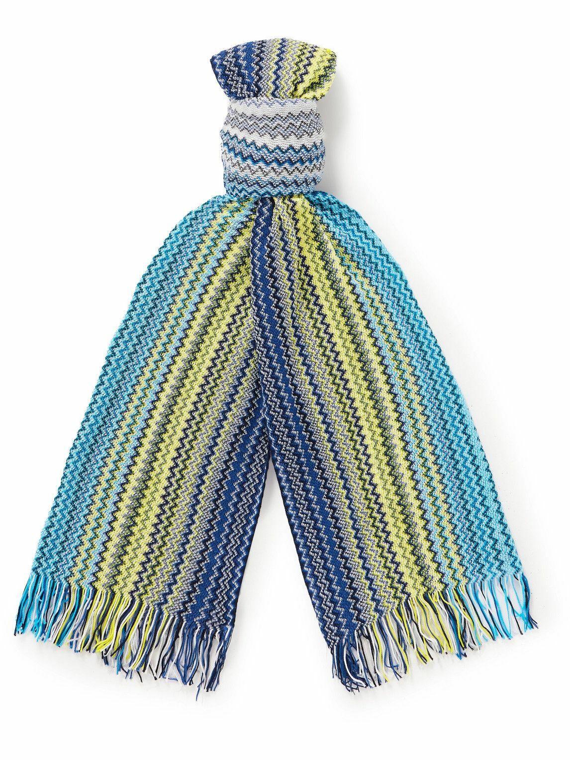 Missoni - Fringed Striped Crocheted Cotton Scarf Missoni