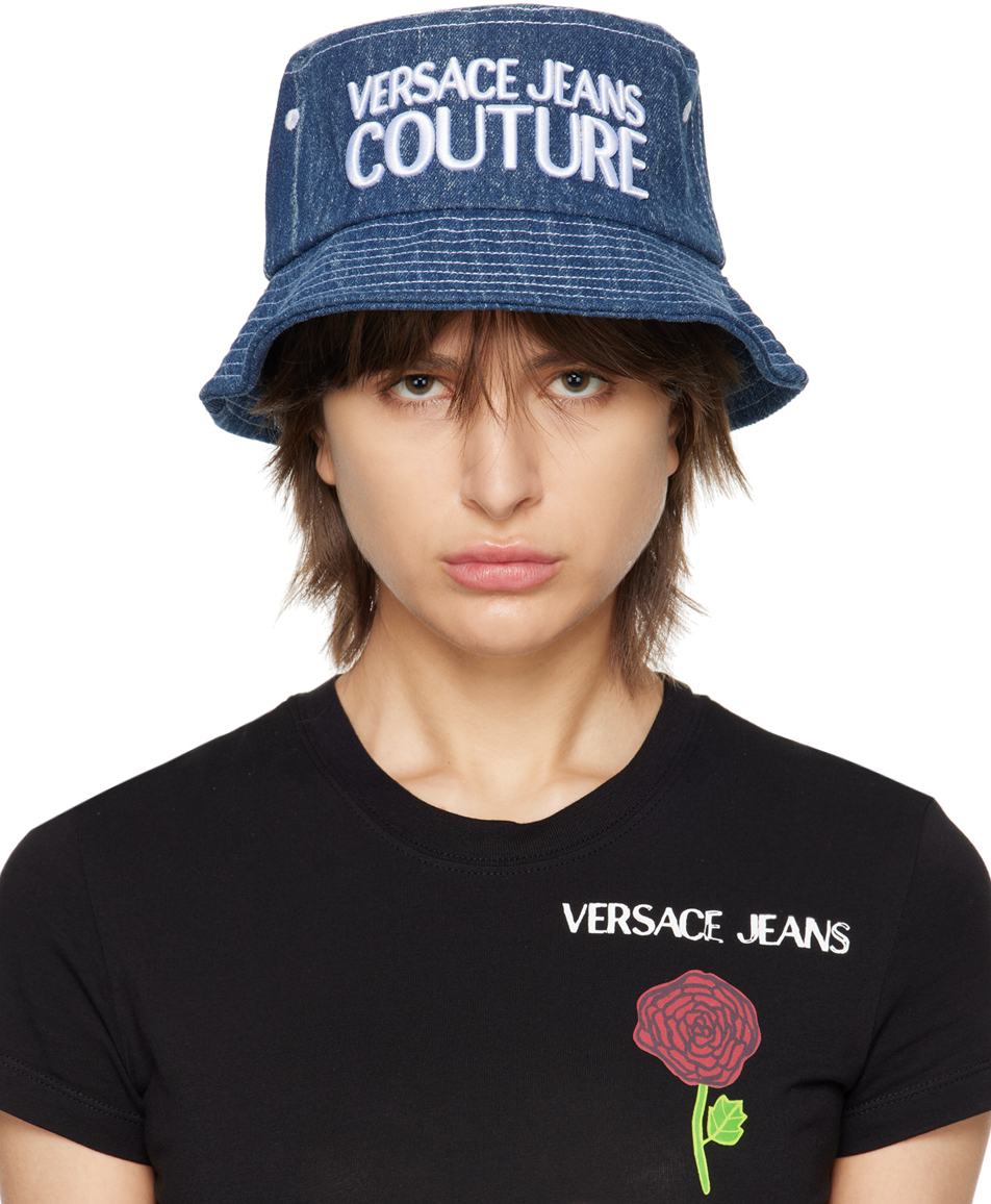 Versace Jeans Couture Navy Logo Bucket Hat Versace