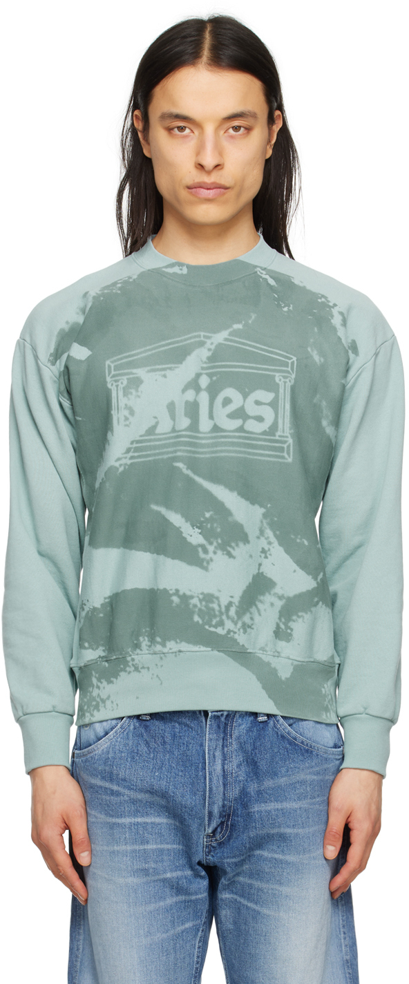 Aries Blue Sunbleached Sweatshirt ARIES