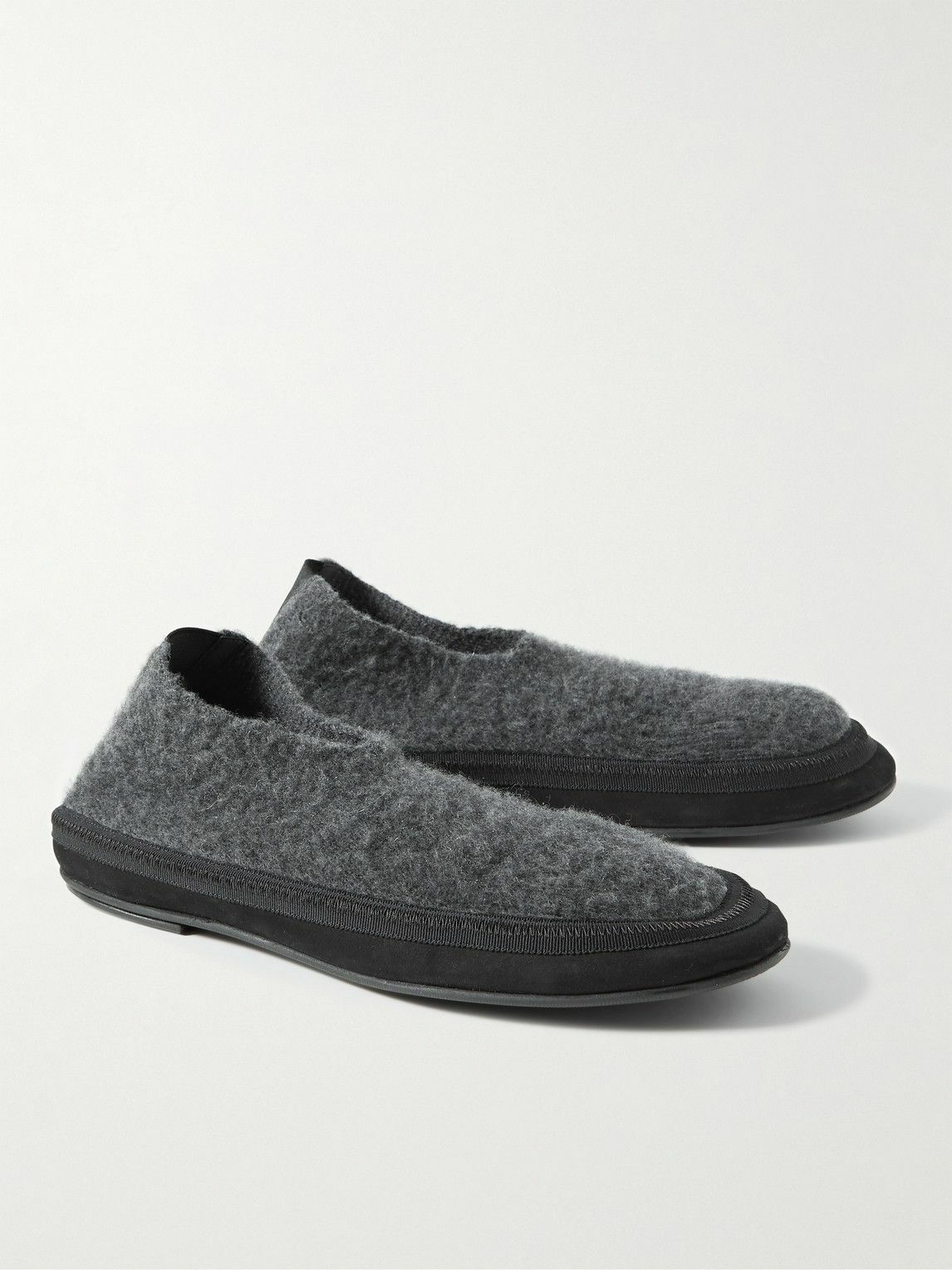The Row - Brushed-Cashmere Slippers - Gray The Row
