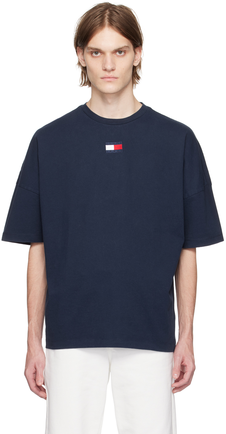 Tommy Jeans Navy Split T-Shirt Tommy Jeans