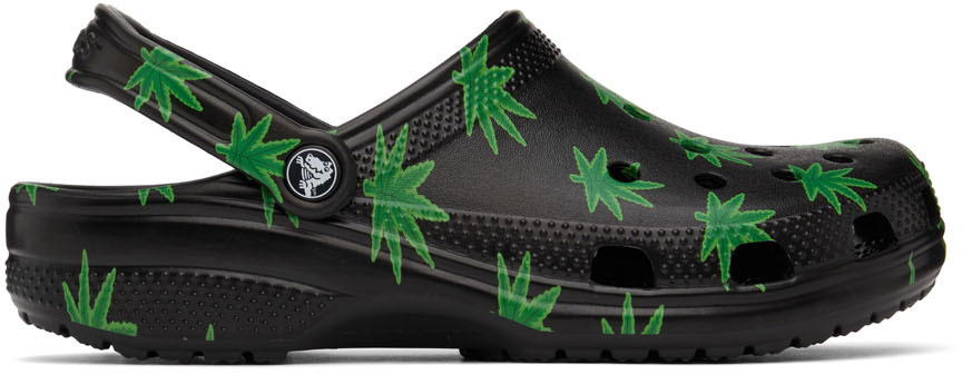 Crocs Black Classic Hemp Leaf Clogs Crocs