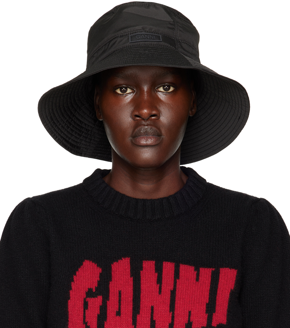 GANNI Black Tech Bucket Hat GANNI