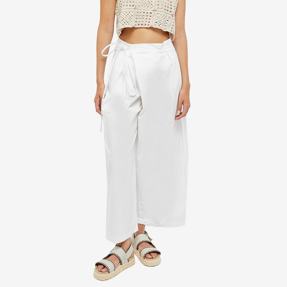 Deiji Studios Women's Cotton Wrap Pant in White Deiji Studios