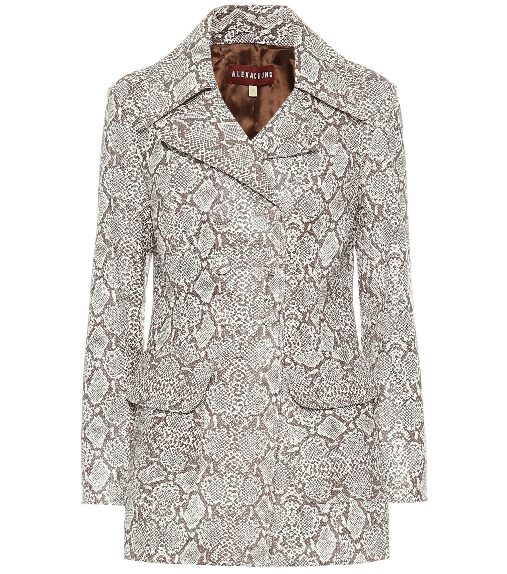 AlexaChung - Snake-effect faux leather jacket Alexachung