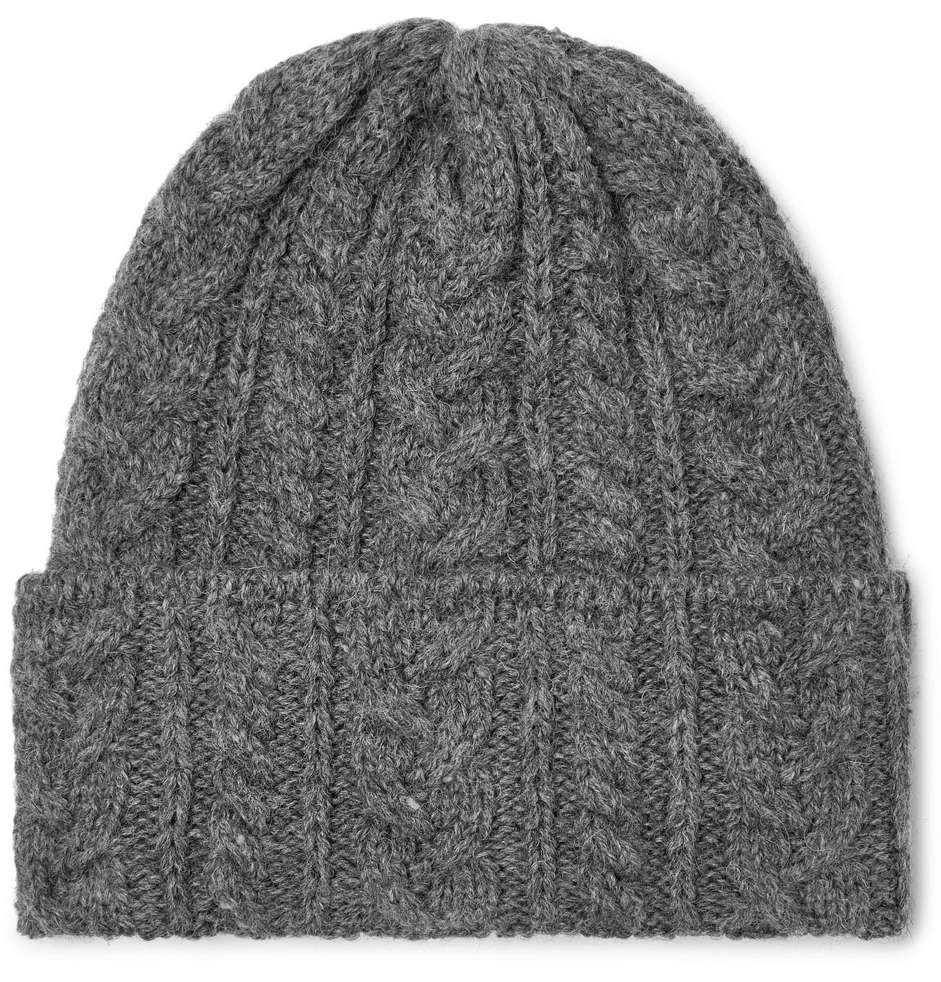 Drake's - Cable-Knit Wool Beanie - Gray Drake's