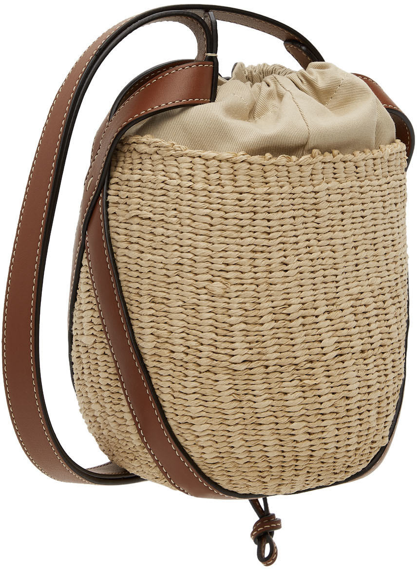 Chloé Brown & Beige Mifuko Edition Basket Bag Chloe