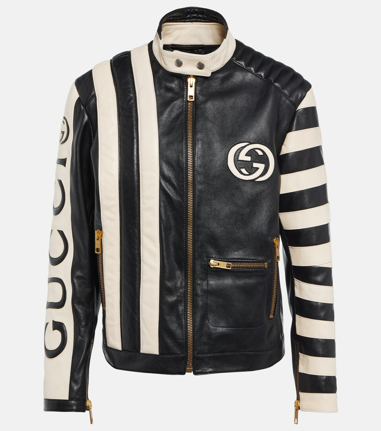 Gucci - Interlocking G leather biker jacket Gucci