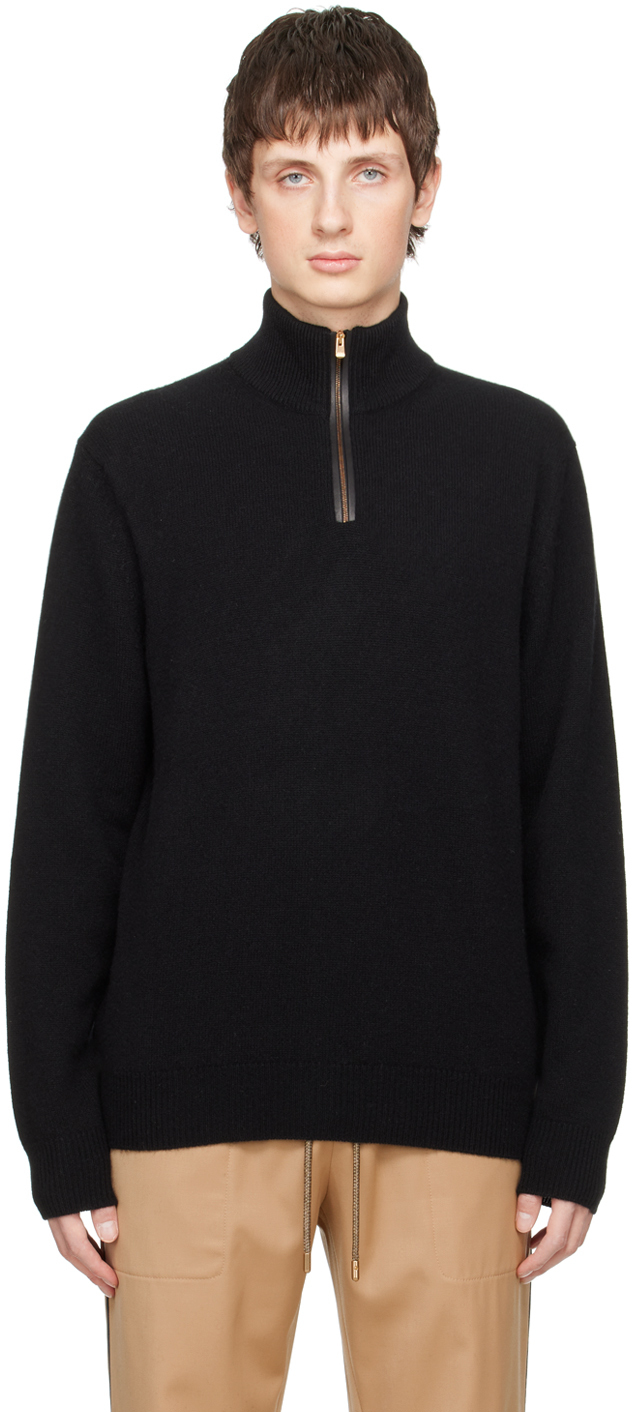 Agnona Black Zip High Neck Sweater Agnona