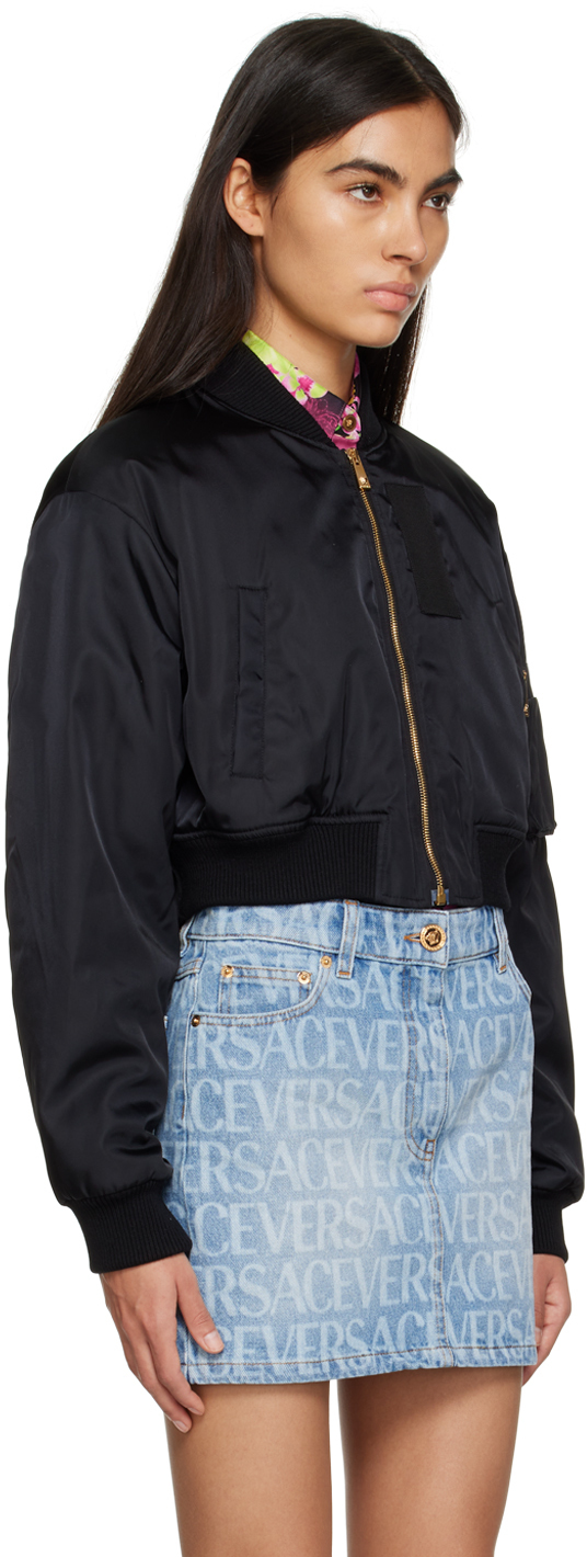 Versace Black 'Versace Goddess' Bomber Jacket Versace