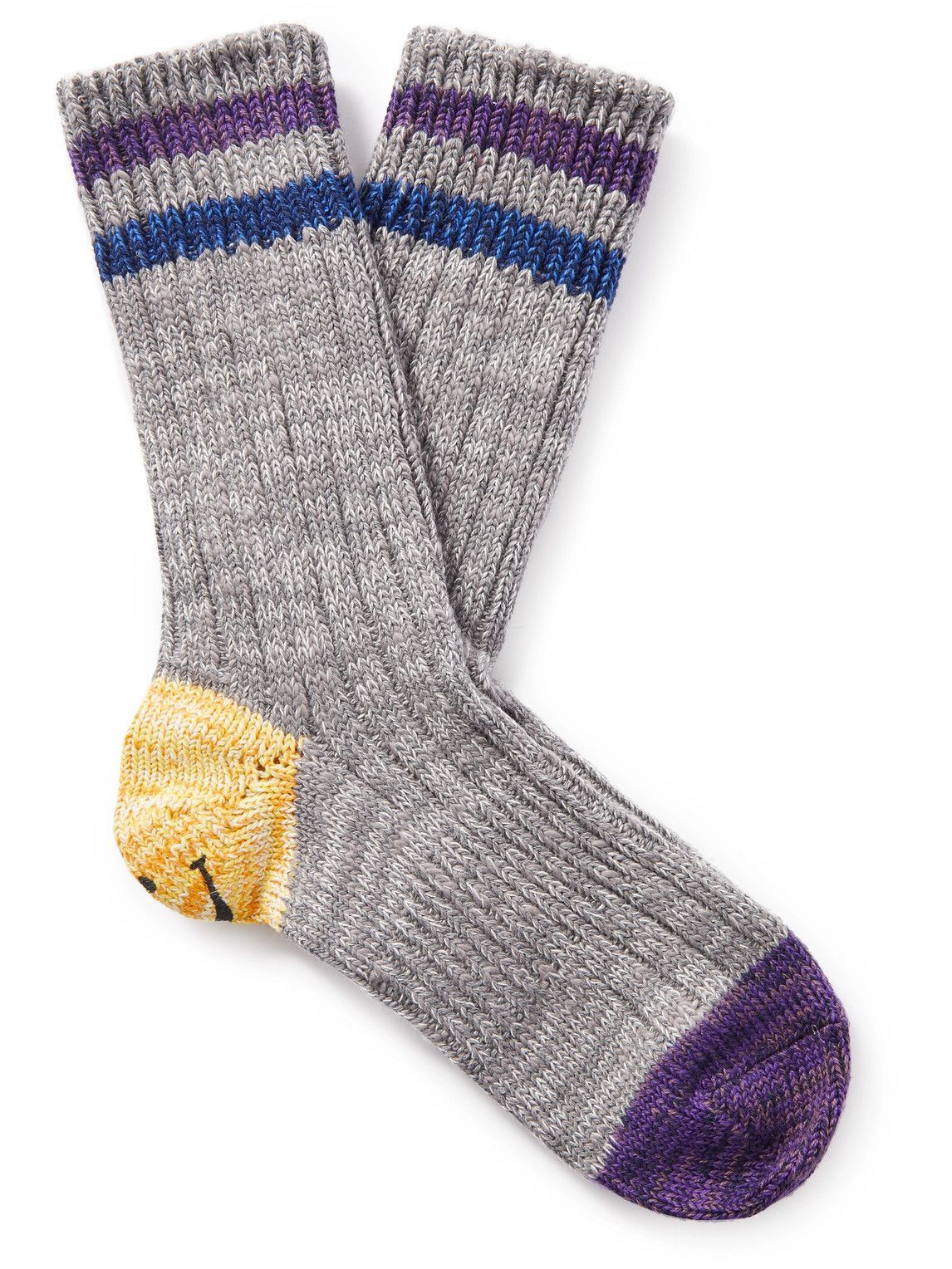 KAPITAL - Intarsia Cotton and Hemp-Blend Socks KAPITAL