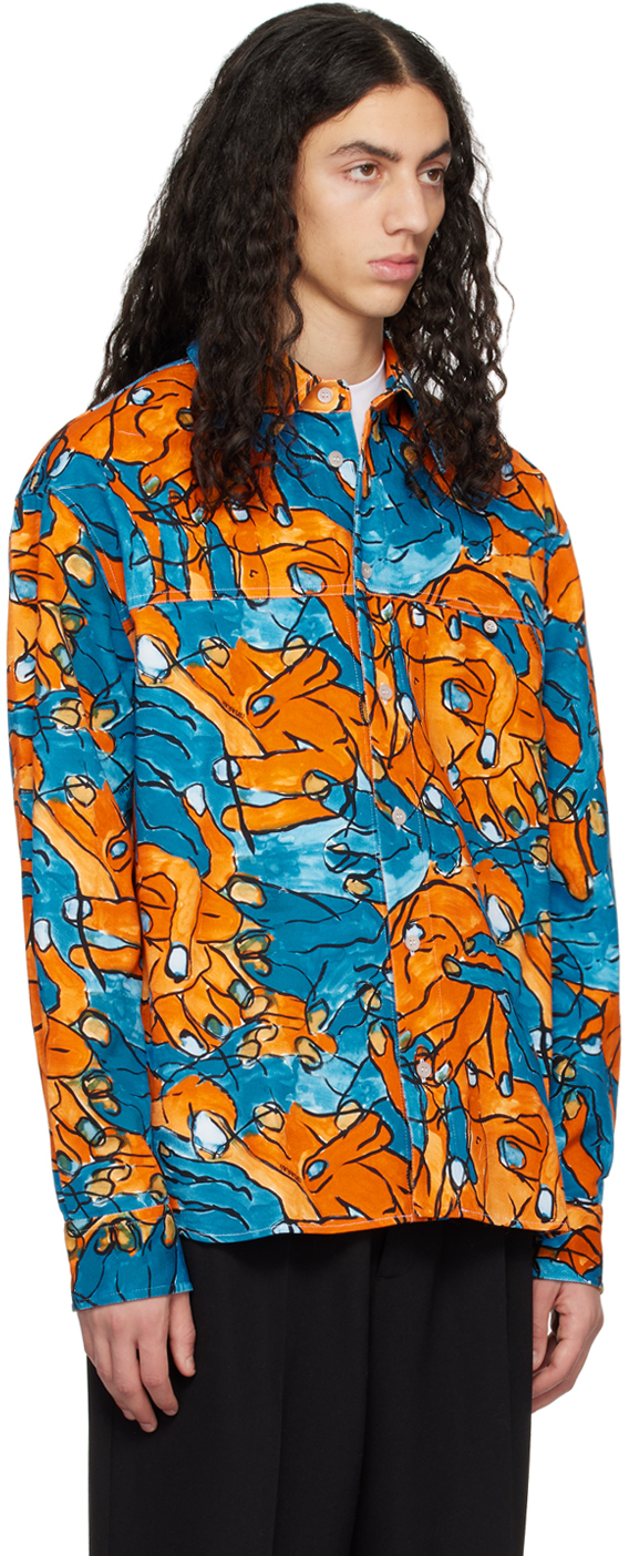 Marni Orange & Blue Pattern Shirt Marni