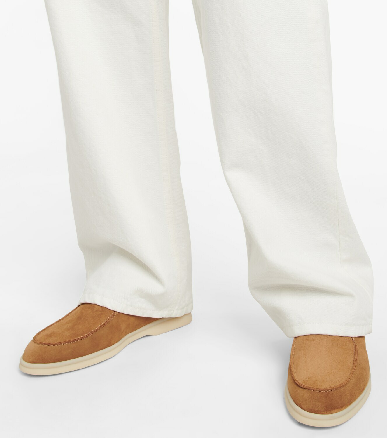 Loro Piana - Open Walk shearling-trimmed suede loafers Loro Piana