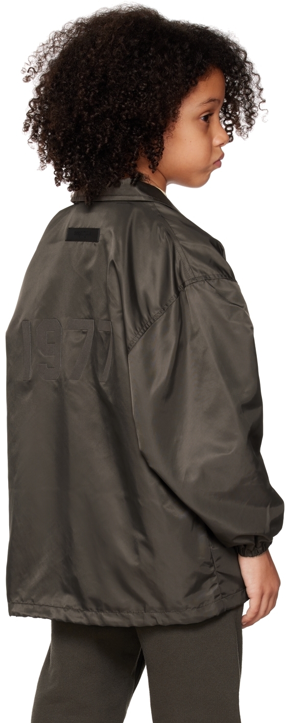 Essentials Kids Gray '1977' Coaches Jacket Essentials