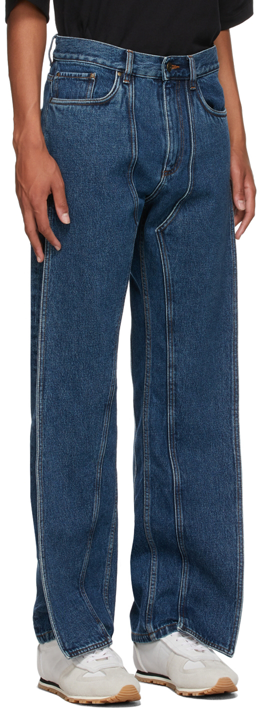Y/Project Navy Classic Front Panel Jeans Y/Project