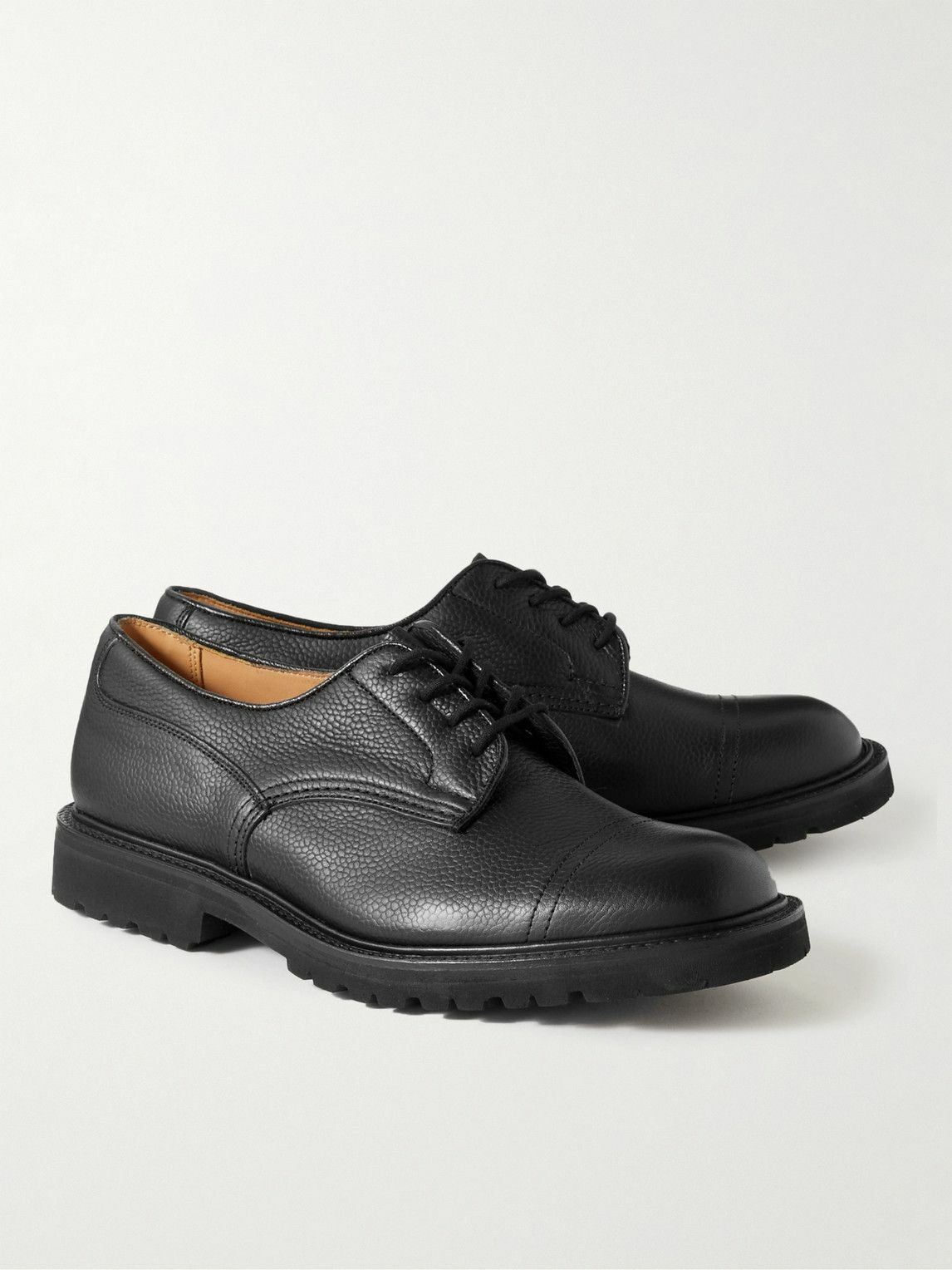 Tricker's - Matlock Pebble-Grain Leather Derby Shoes - Black Tricker's