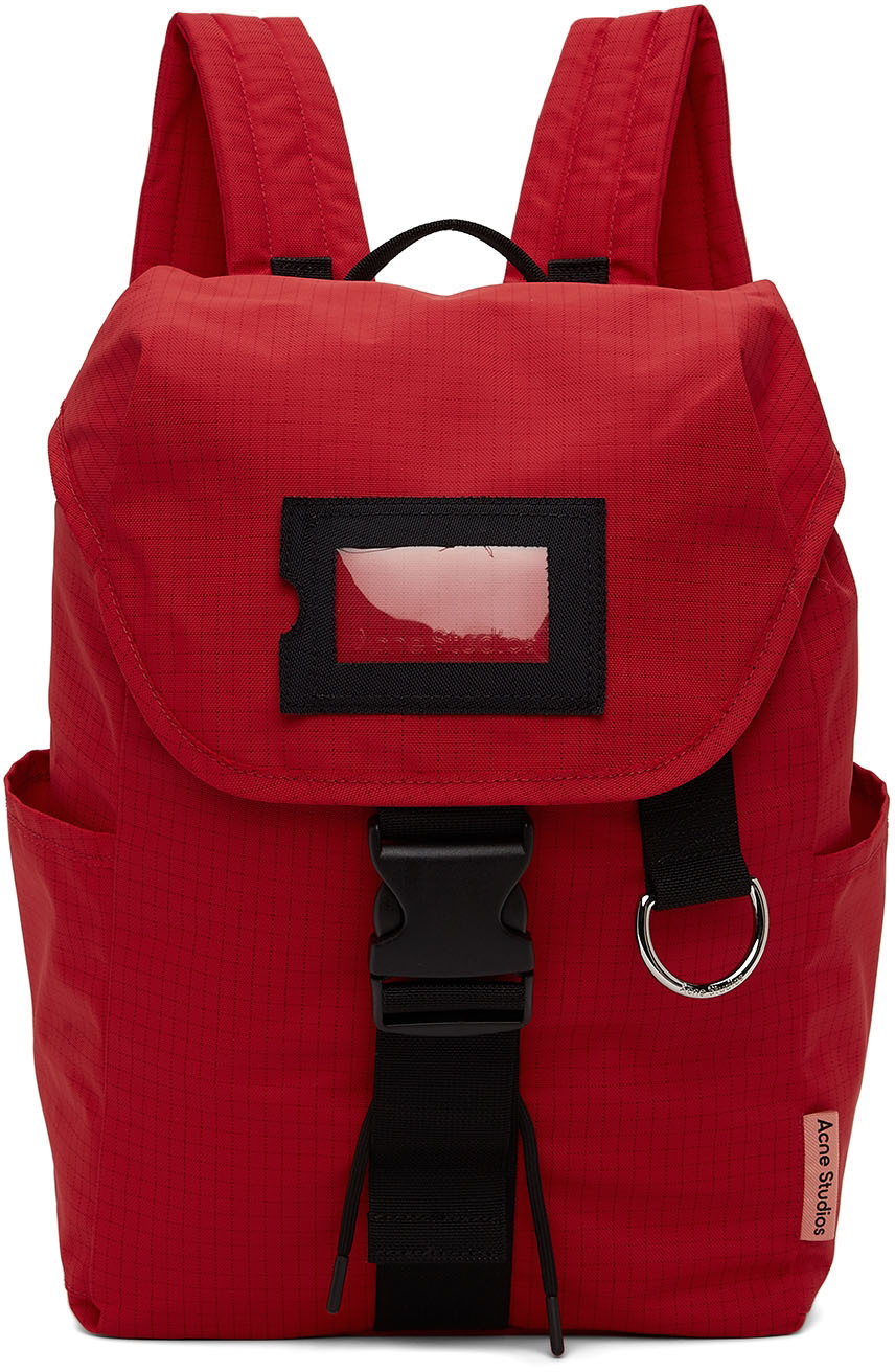 Acne Studios Red Ripstop Backpack Acne Studios