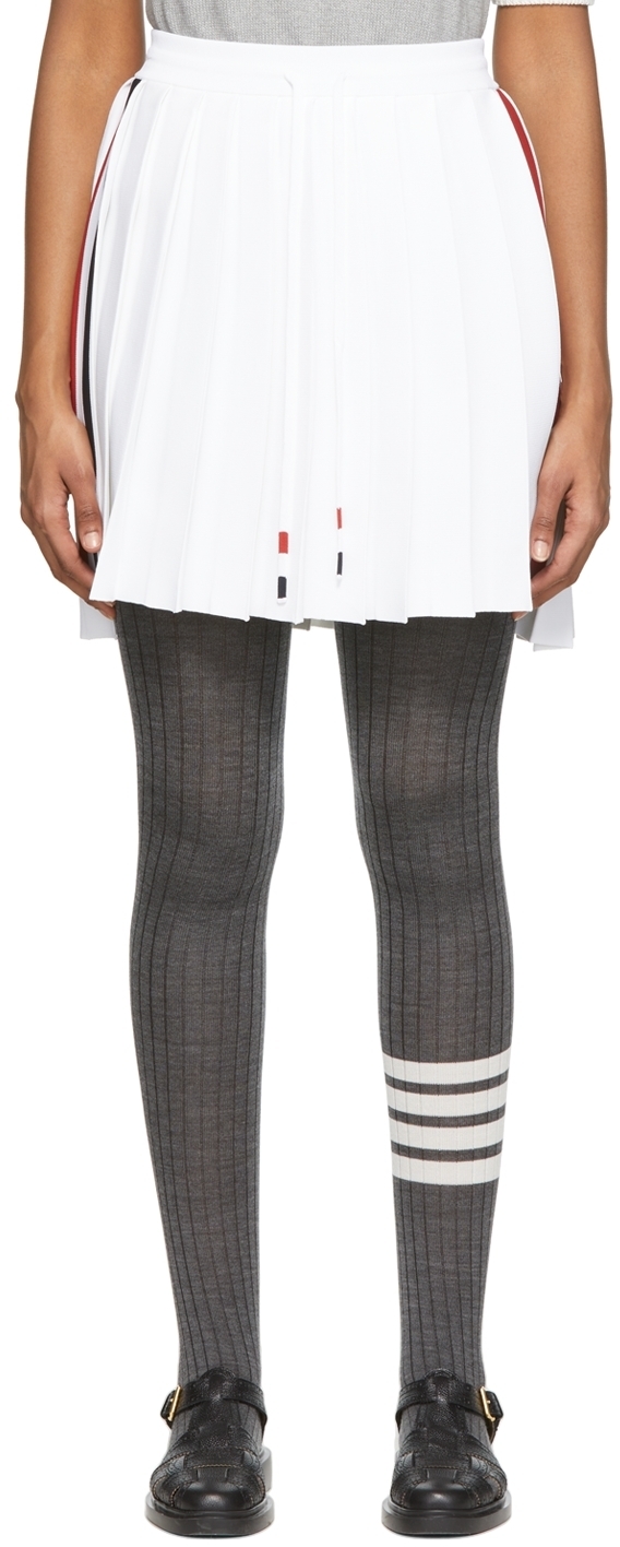 Thom Browne White Dropped Back Mini Skirt Thom Browne