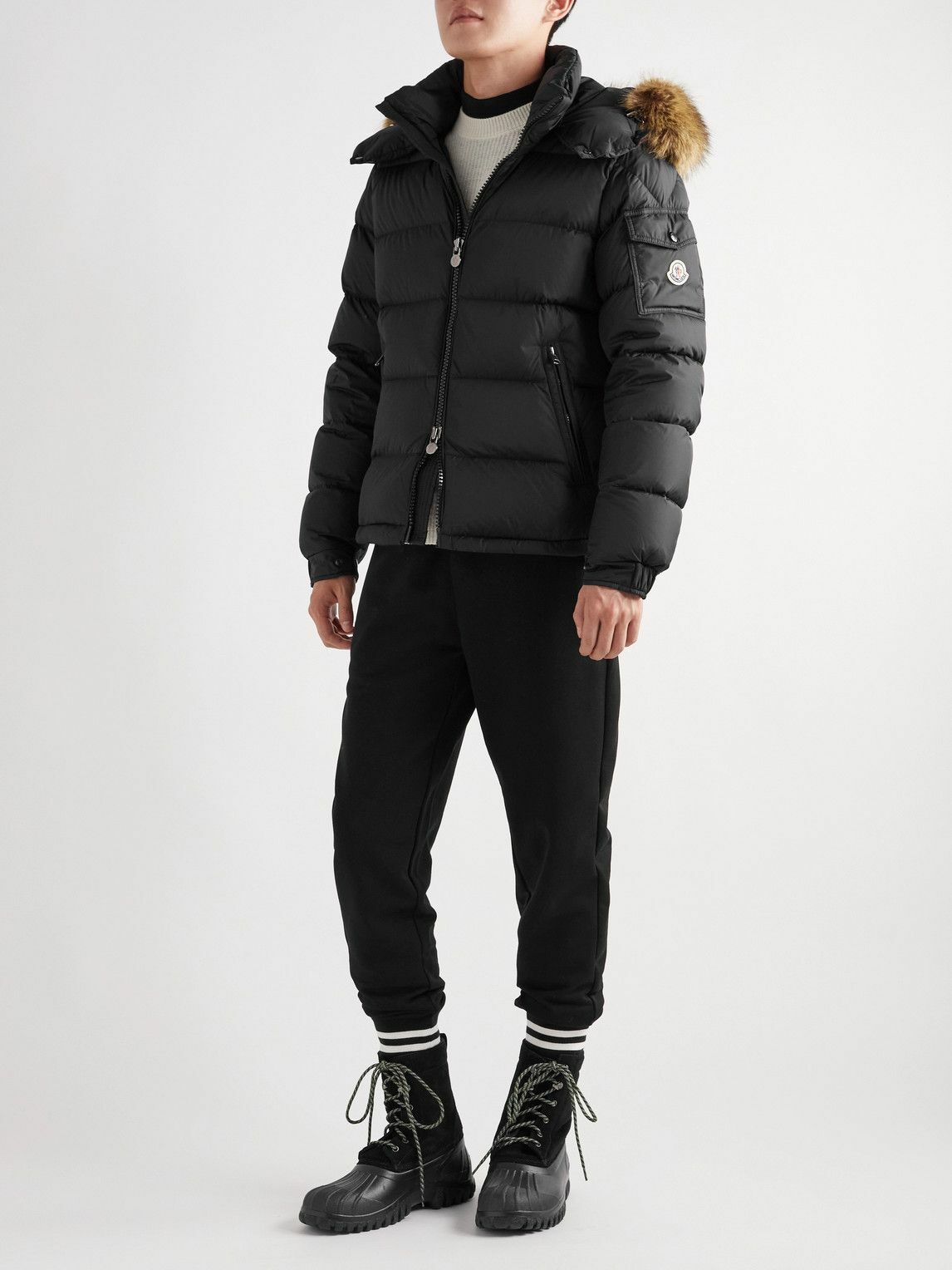 Moncler - Mayaf Faux Fur-Trimmed Quilted Shell Down Jacket - Black Moncler