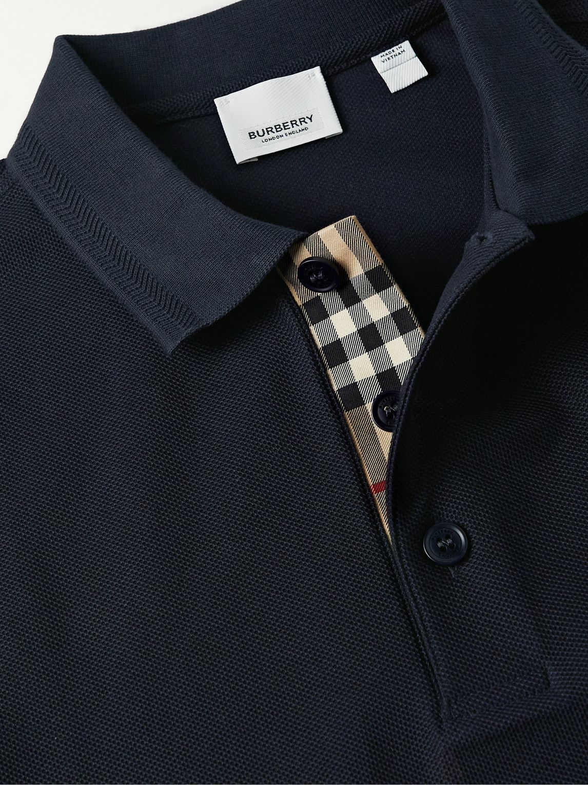 Burberry - Logo-Embroidered Cotton-Piqué Polo Shirt - Blue Burberry