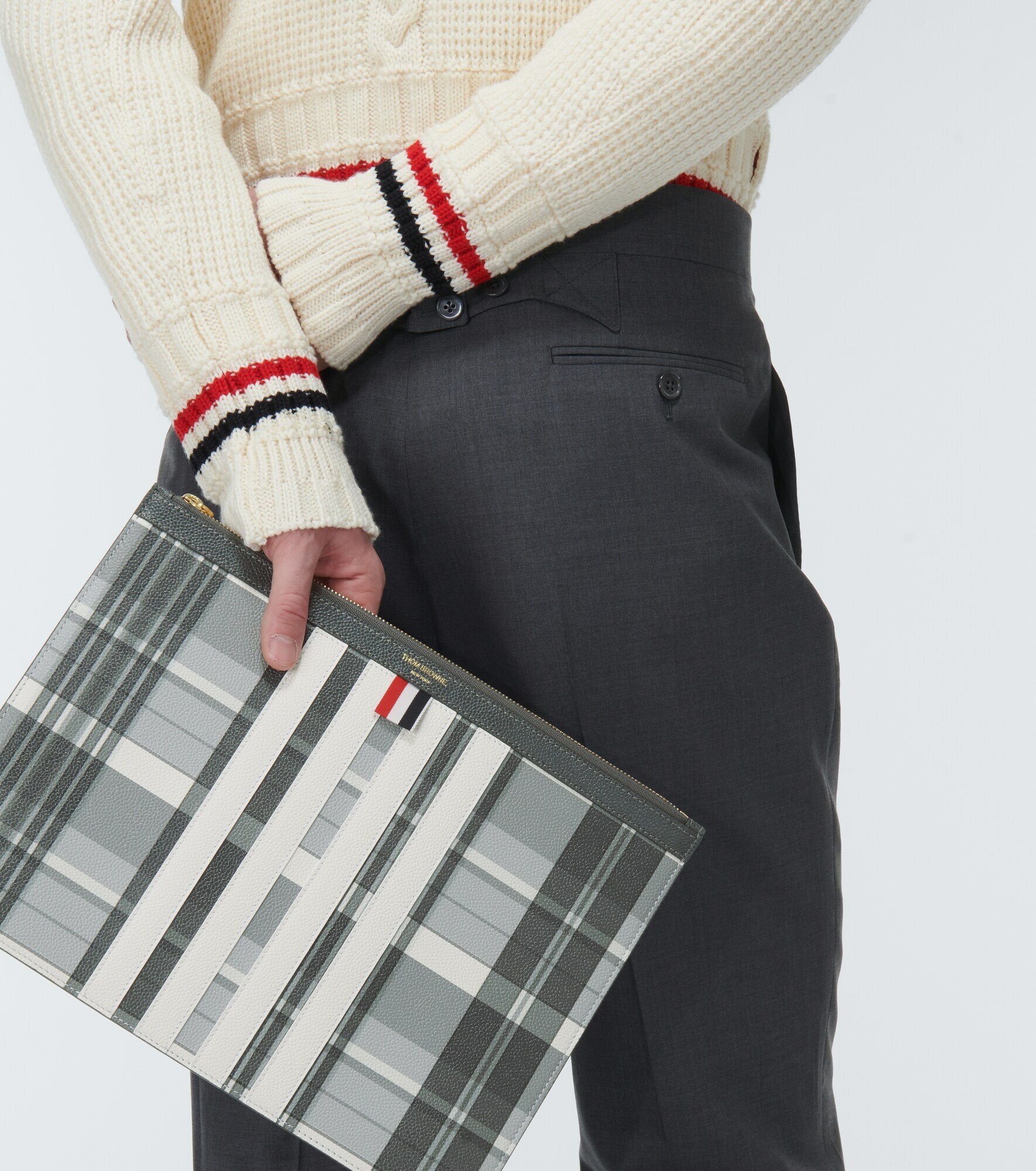 Thom Browne - 4-Bar printed leather briefcase Thom Browne