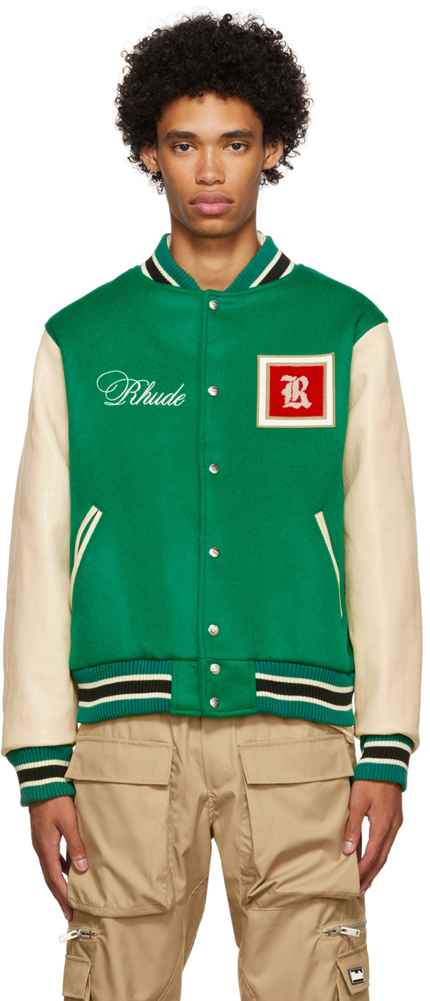 Rhude Green Varsity Jacket Rhude