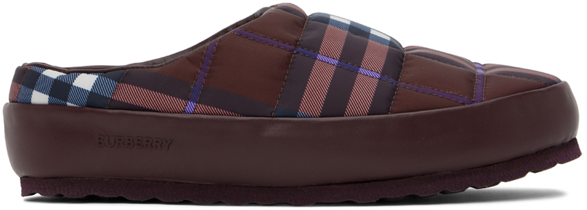 Burberry Purple Northaven Vintage Check Slippers Burberry