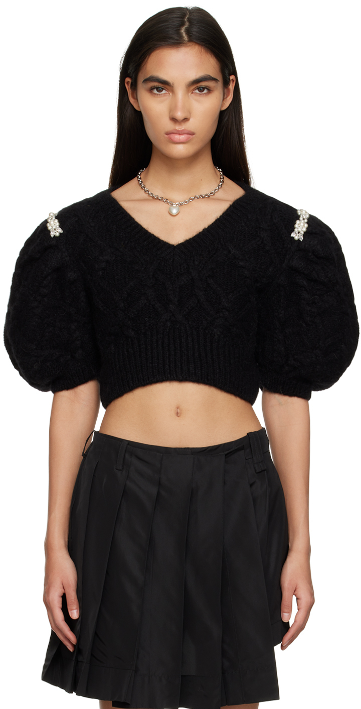 Simone Rocha Black Embellished Sweater Simone Rocha