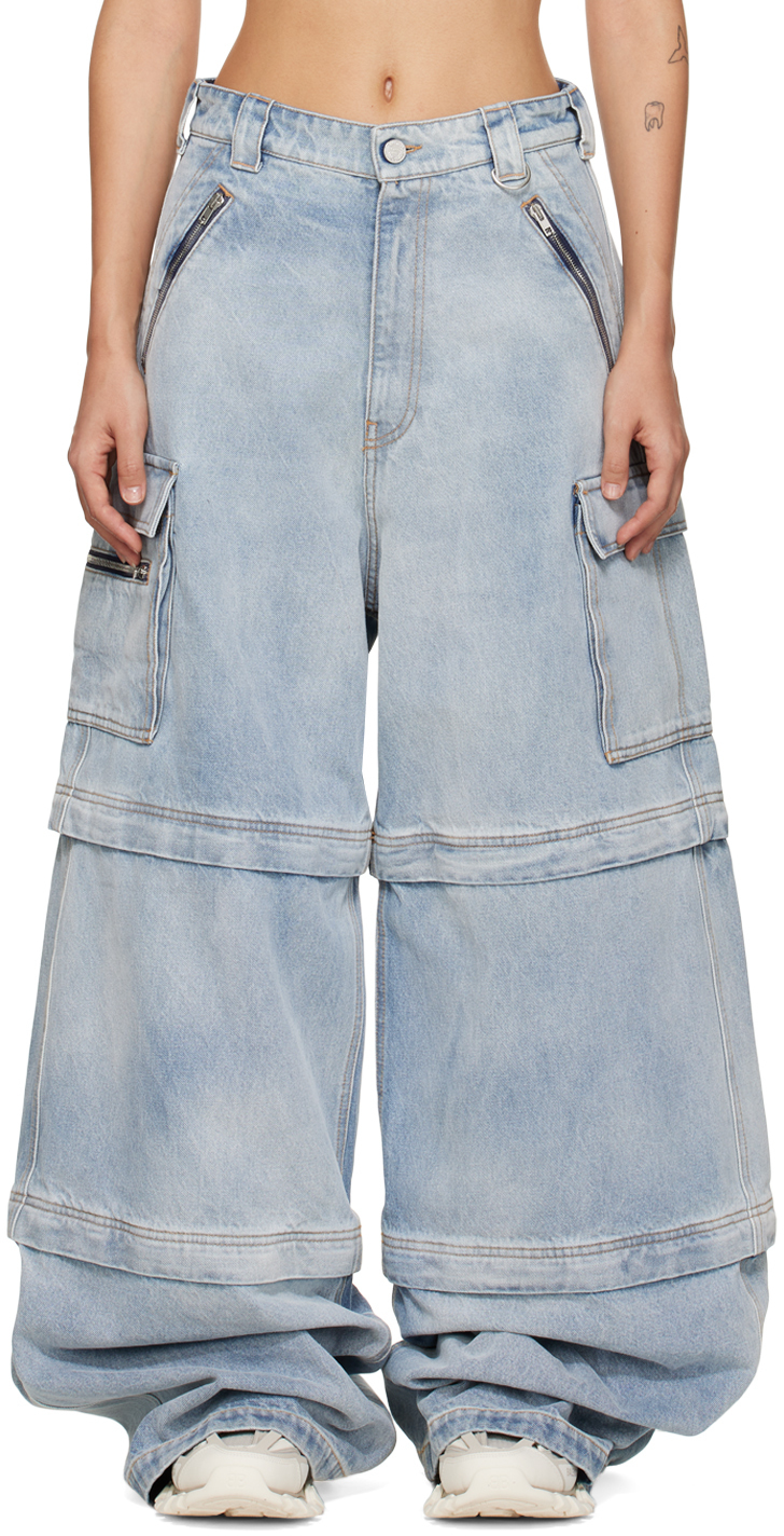 VETEMENTS Blue Big Shape Transformer Jeans Vetements