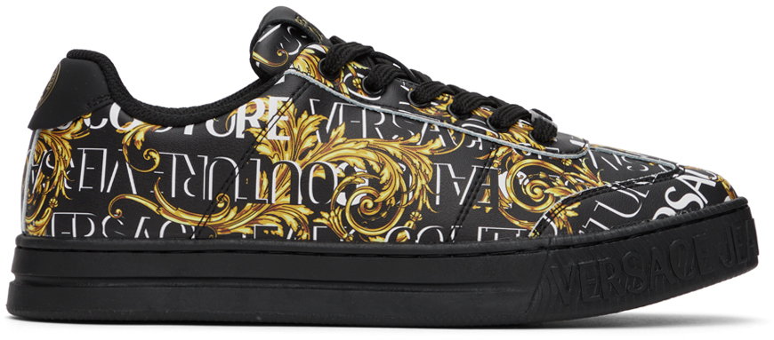 Versace Jeans Couture Black Court 88 Sneakers Versace