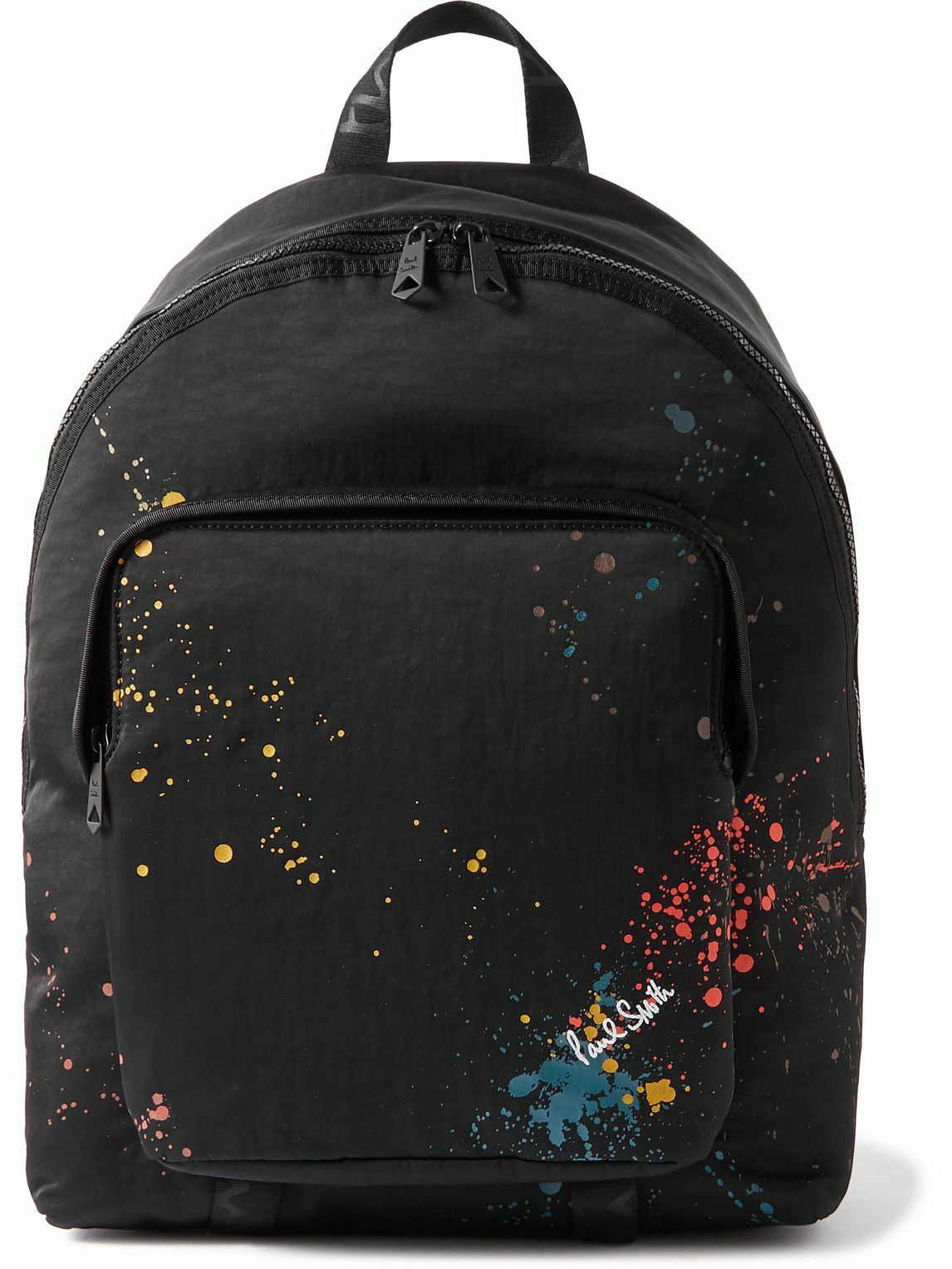 Paul Smith - Paint-Splattered Leather-Trimmed Recycled-Nylon Backpack ...