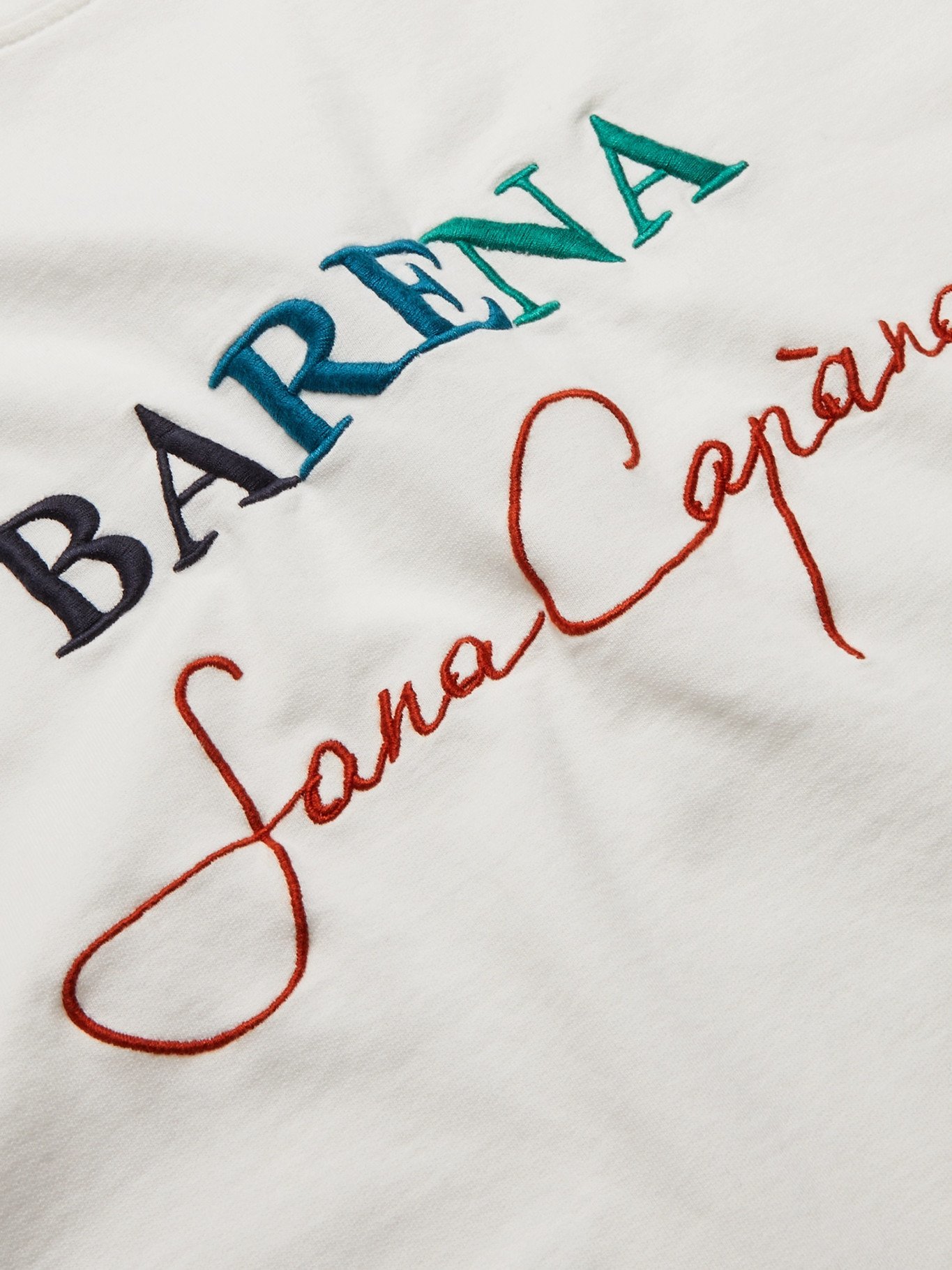 BARENA - Logo-Embroidered Cotton-Jersey T-Shirt - White Barena