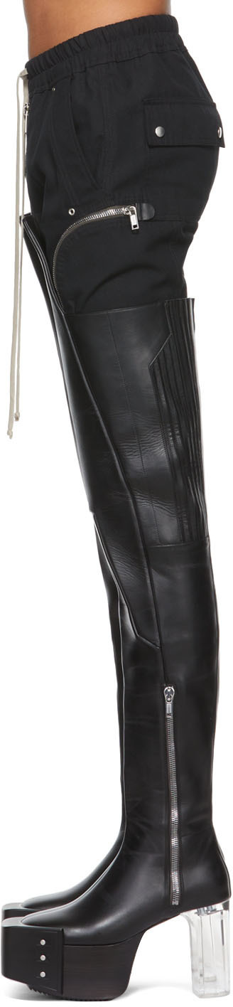 Rick Owens Black Thigh High Waders Rick Owens