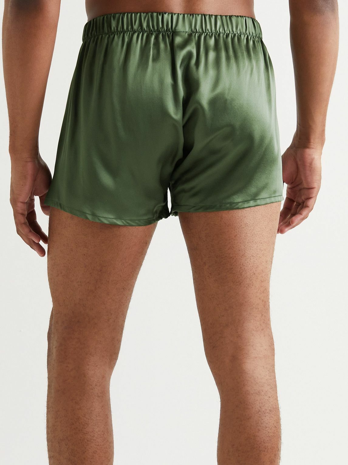 Rubinacci - Silk-Satin Boxer Shorts - Green Rubinacci