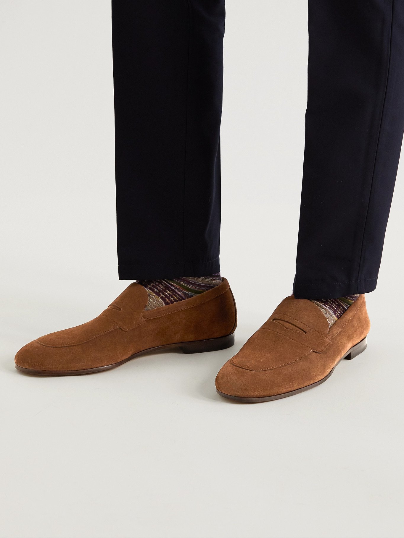HUGO BOSS - Suede Penny Loafers - Brown Hugo Boss