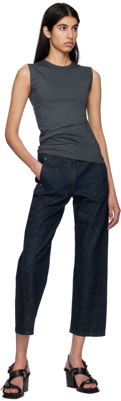 LEMAIRE Gray Twisted Second Skin Tank Top Lemaire