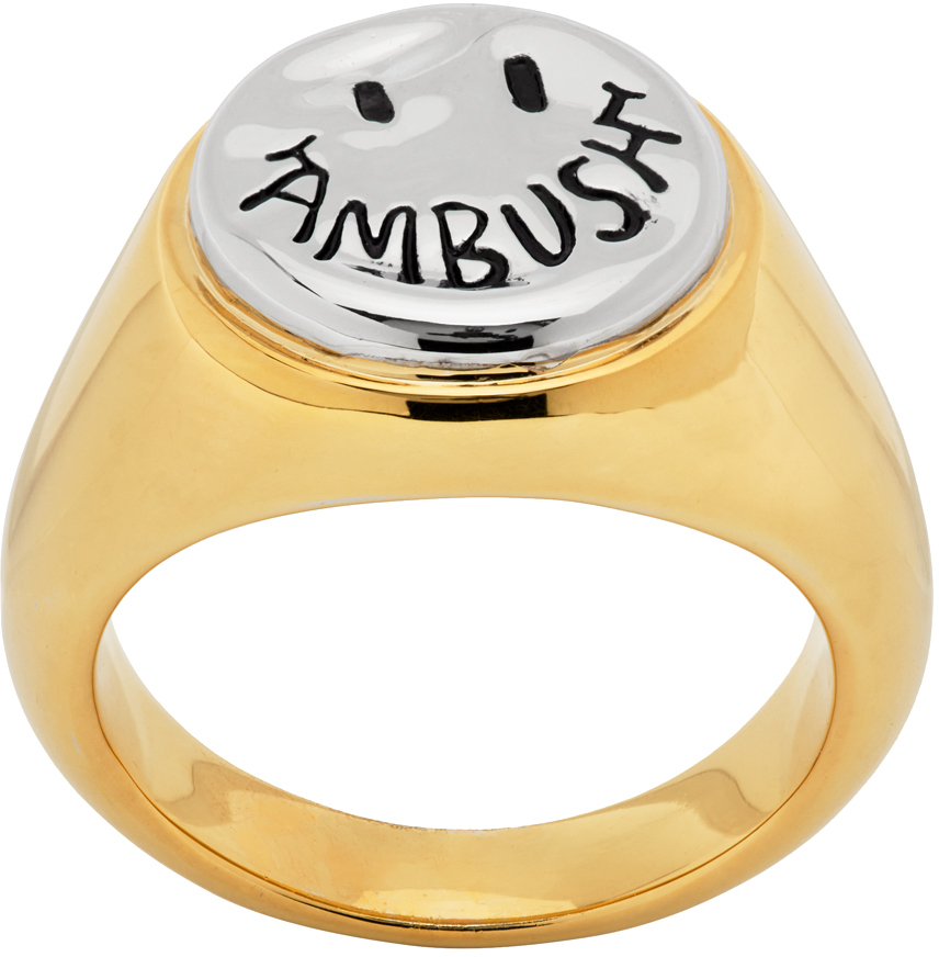 AMBUSH Gold & Silver Smiley Ring Ambush