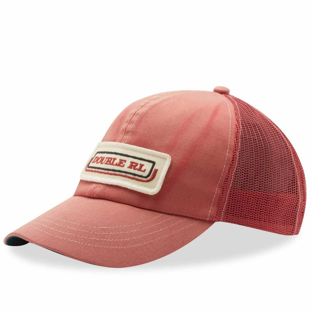 RRL Men's Mesh Logo Trucker Hat in Faded Red RRL