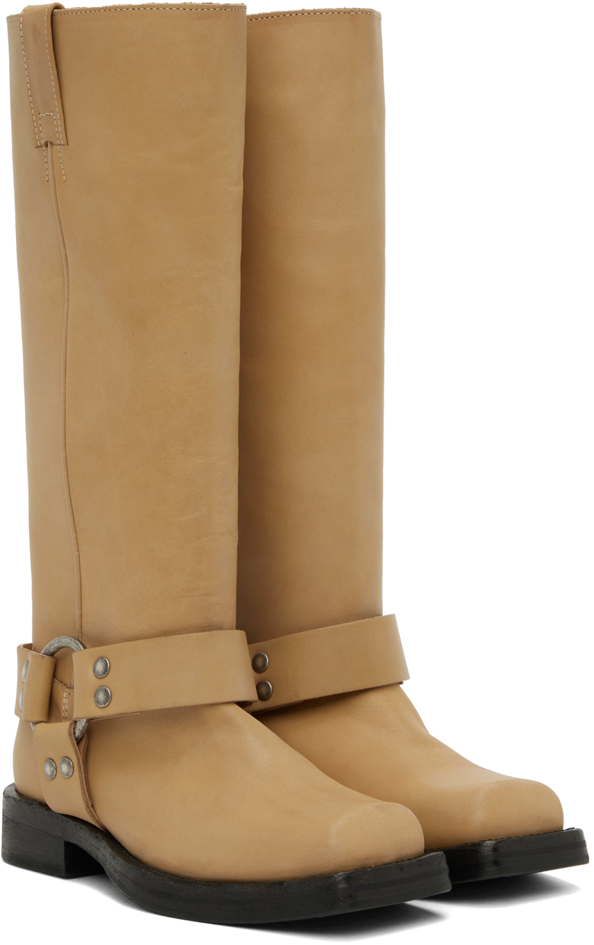 Acne Studios Beige Buckle Boots Acne Studios